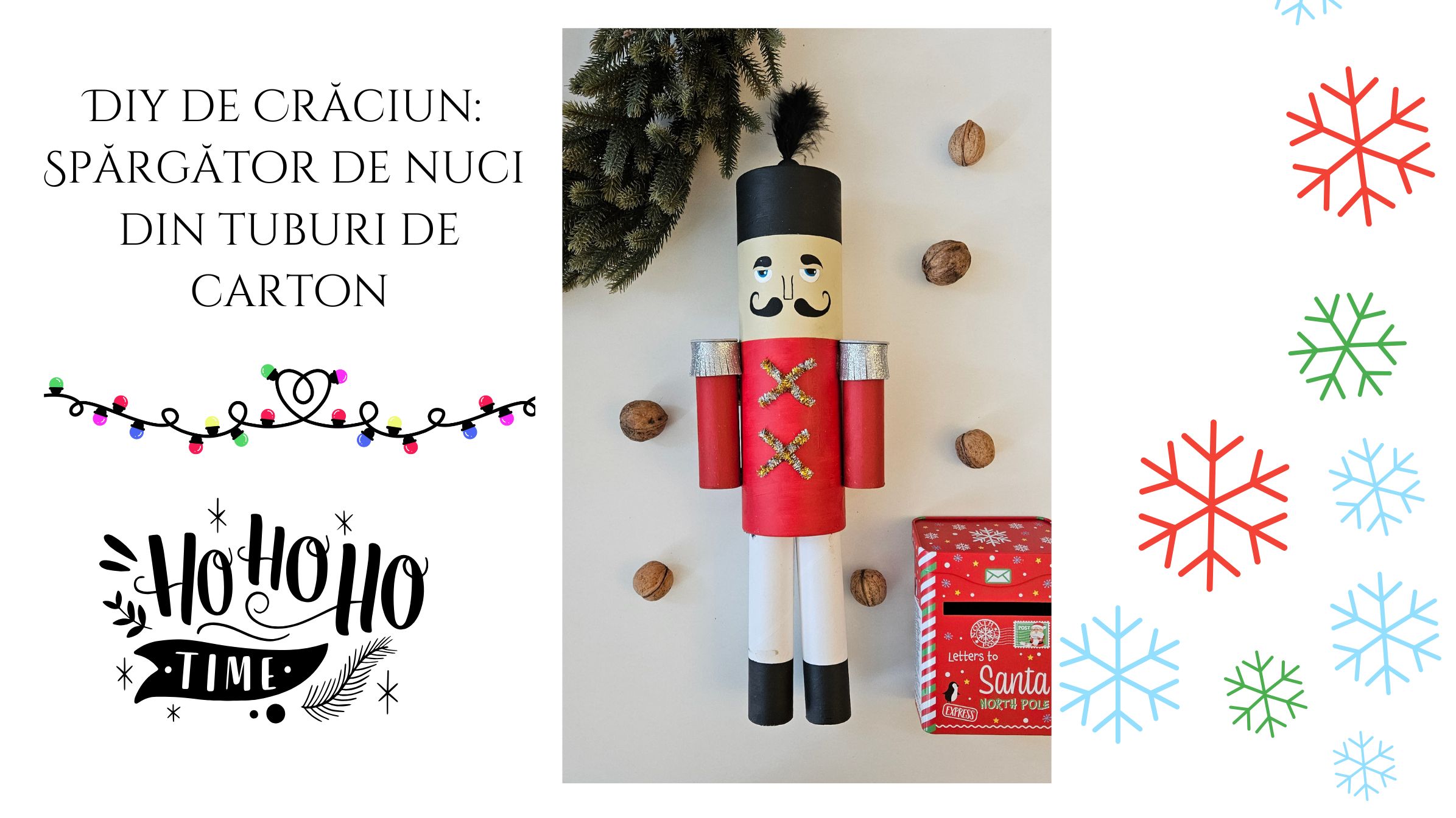 DIY de Crăciun: Spărgător de nuci din tuburi de carton reciclate